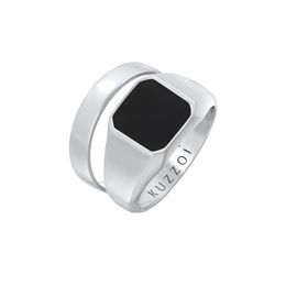 Kuzzoi Ring Herren Gr&ouml;&szlig;e 60 schwarz / silber
