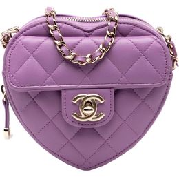 Chanel Hobo Bags - Mini Lambskin CC in Love Heart Crossbody - Gr. unisize - in Orange - f&uuml;r Damen
