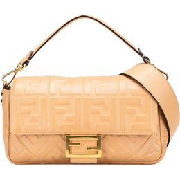 Fendi Hobo Bags - Zucca Embossed Leather Baguette Satchel - Gr. unisize - in Braun - f&uuml;r Damen