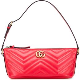 Gucci Hobo Bags - GG Marmont Matelasse Leather Shoulder Bag - Gr. unisize - in Rot - f&uuml;r Damen
