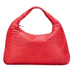 Bottega Veneta Hobo Bags - Medium Nappa Intrecciato Ruffle Veneta Hobo - Gr. unisize - in Rot - f&uuml;r Damen