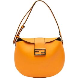 Fendi Hobo Bags - Small Leather Croissant Hobo Bag - Gr. unisize - in Orange - f&uuml;r Damen