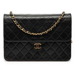 Chanel Hobo Bags - Medium CC Quilted Lambskin Single Flap - Gr. unisize - in Schwarz - f&uuml;r Damen