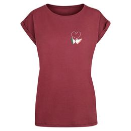 Mister Tee T-Shirt 'Kicks Love' Damen Gr&ouml;&szlig;e XL gr&uuml;n / rot / wei&szlig;