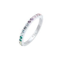 Elli Ring 'Rainbow' Damen Gr&ouml;&szlig;e 54 smaragd / helllila / hellpink / silber