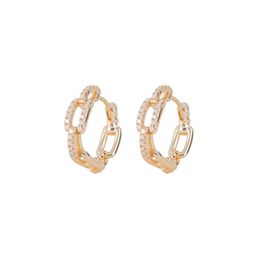Classyandfabulous Jewelry Earrings 'DAYA 2in1 - The Small Chain' female Gold size One Size