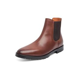 Henry Stevens Chelsea Boots 'Wallace' Herren Gr&ouml;&szlig;e 45 cognac / dunkelbraun