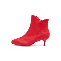 Woden Stiefelette 'Saga Cowhair' Damen Gr&ouml;&szlig;e 37 rot Winterschuhe