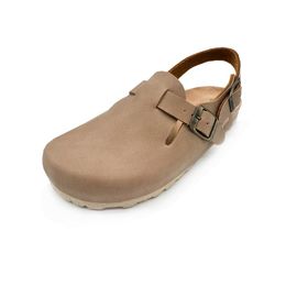 THIES Clogs 'THIES 1856 Eco Bio Backstrap Clog' Damen Gr&ouml;&szlig;e 44 dunkelbeige