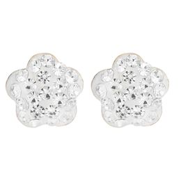 Firetti Damen Paar Ohrstecker "Schmuck Geschenk Gold 375 Ohrschmuck Ohrringe Blume", 5mm, Gelbgold 375, gold, Gelbgold 375, Ohrringe, mit Kristall