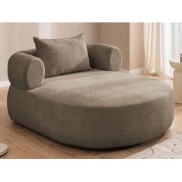 XXL-Sessel Home Affaire, B:123cm H:78cm T:157,5cmbraun, 100% Polyester, Sessel, "LUSSAC Loveseat extra tief, gro&szlig;e Sitzfl&auml;che, Ma&szlig;e B/T/H:
