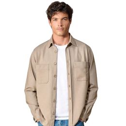 Casamoda Herren Langarmhemd "Casamoda Hemdjacke uni", beige, Gr. 5XL, unifarben, 63% Polyester, 33% Viskose, 4% Elasthan, Hemden