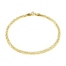 Luigi Merano Damen Armband "geflochtene Fantasiekette, Gold 585", 21cm, Gelbgold 585, gold, Gelbgold 585, Armb&auml;nder