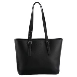 Damen Shopper "Big Smith Black", ANISTON ACCESSOIRES, schwarz, Polyurethan (PU), unifarben, Taschen, Handtasche Tragetasche