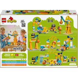 Lego Kinder Konstruktionsspielsteine "Baustelle mit Baufahrzeugen &ndash; 3-in-1-Set (10476), Lego DUPLO Town"bunt, Kunststoff, Spielbausteine, Made in