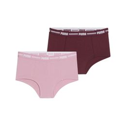 Puma Damen Boxer "Panties (2er-Pack) Damen", Gr. XS, rot, 57% Baumwolle, 38% Modal, 5% Elasthan, Unterhosen