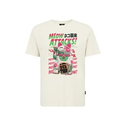 Oldskull Shirt 'Asian Lucky Cat Attack Graphic' male White size S