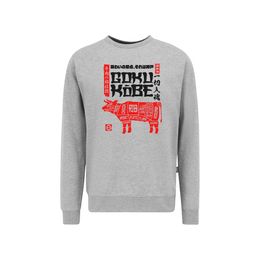 Oldskull Sweatshirt 'Asian Kobe Beef Butcher Chart Graphic' male Grey size M