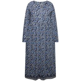 Ulla Popken Kleid Damen Gr&ouml;&szlig;e 46/48 nachtblau / hellblau / wei&szlig; Winterkleid
