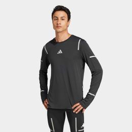 Herren Laufshirt "ULT HI VIS LS M", schwarz, Gr. XL, adidas Performance, Obermaterial: 100% Polyester, Shirts