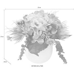 Kunstpflanze I.GE.A., B:23cm H:21cm T:23cm, blau, Kunststoff, Badezimmer, Kunstpflanzen