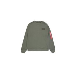 Herren Sweater "Backprint Sweatshirt", gr&uuml;n, Gr. XS, Alpha Industries, Obermaterial: 80% Baumwolle, 20% Polyester, Sweatshirts