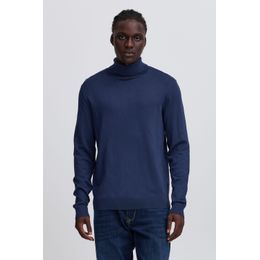 Blend Herren Strickpullover "BHPullover", blau, Basic, Gr. XXL, unifarben, Feinstrick, 78% Viskose, 22% Polyester, Pullover, Klassisches
