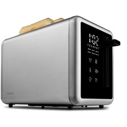 Medion Toaster "MD12102, 2 Toastschlitze", B:15,8cm H:18,9cm T:28,4cmedelstahl, Toaster, abnehmbarer Br&ouml;tchenaufsatz
