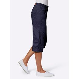 Casual Looks Damen Caprihose, blau, Gr. 38, unifarben, 98% Baumwolle, 2% Elasthan, Hosen