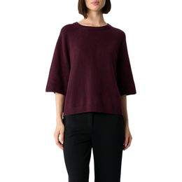 comma, COMMA Damen Strickpullover, lila, Gr. XL, unifarben, Strick, Obermaterial: 52% Baumwolle, 45% Polyester, 3% Elasthan, Pullover, mit weitem 3/4-Arm
