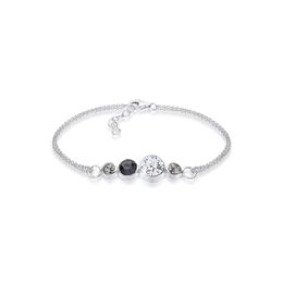 Elli Damen Armband "Verspielt Kristalle 925 Sterling Silber", 18cm,mit Steinen, Silber 925 (Sterlingsilber)schwarz, wei&szlig;, Silber 925