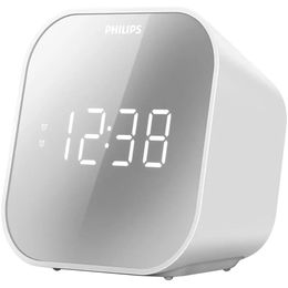 Philips Uhrenradio "TAR 4406", B:11cm H:11cm T:7,5cm, wei&szlig;, Radios, UKW-Radiowecker, Sleep-Timer, Netzbetrieb, Batterie bei Stromausfall
