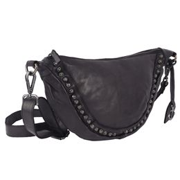 Harbour 2nd Damen Hobo "Orly", grau, Rindsleder, Taschen, Damen Umh&auml;ngetasche, Schultertasche, Handtasche mit Nieten besetzt