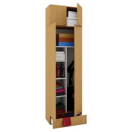 Mehrzweckschrank Vcm, B:70cm H:237cm T:40cm, braun, Obermaterial: 100% Holz Wood., K&uuml;che, Schr&auml;nke, "Vcm Holz- Besenschrank 6 F&auml;cher Ma&szlig;e: B. 70 x