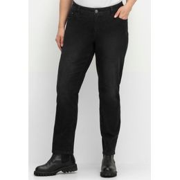 sheego Damen Stretch-Jeans, schwarz, Gr. 56, unifarben, 99% Baumwolle, 1% Elasthan, Jeans