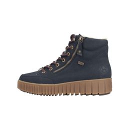Rieker Damen Schn&uuml;rstiefelette "Rieker Stiefelette Lederimitat", Gr. 41, blau, Lederimitat, Schuhe