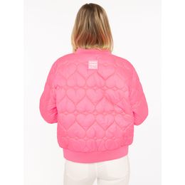 Zwillingsherz Damen Bomberjacke ""Be Happy""neon pink, Gr. S, Steppware, Obermaterial: 100% Polyester, Jacken, modisch, Kontrastdetails, regular fit,