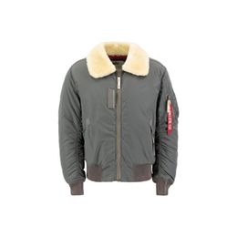 Herren Bomberjacke "Injector III", grau, Gr. S, Alpha Industries, Obermaterial: 100% Nylon, Futter: 100% Nylon, Kapuzenfutter: 100% Schaffell,