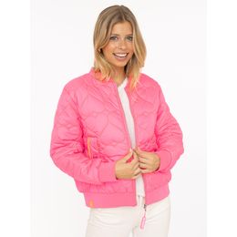 Zwillingsherz Damen Bomberjacke ""Be Happy""neon pink, Gr. XL, Steppware, Obermaterial: 100% Polyester, Jacken, modisch, Kontrastdetails, regular