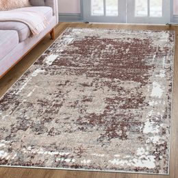 Teppich my home, B:280cm H:9mm L:380cm, beige, Kunstfaser, Wohnzimmer, Teppiche, "Oberwill", mit besonders weichem Flor, Kurzflor, Vintage, modern,