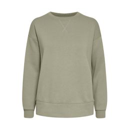 oxmo Damen Longpullover "Sweatshirtpullover OXHolma", gr&uuml;n, Gr. S, Obermaterial: 55% Polyester PES. 45% Baumwolle CO., Sweatshirts