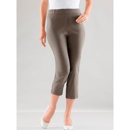 Adelina Damen 7/8-Hose, grau, Gr. 19, unifarben, 70% Viskose, 27% Polyamid, 3% Elasthan, Hosen