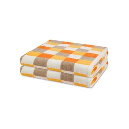 Ross Towel 'Cashmere feeling Karo' female Orange size 70x140