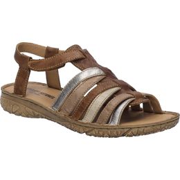 Josef Seibel Damen Sandale "Ivy 02, castagne-multi", Gr. 39, braun, Obermaterial: 100% Rindsleder Leather cow., Schuhe