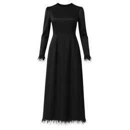 fashionshowcase Abendkleid 'Feather Grace' Damen Gr&ouml;&szlig;e 48 schwarz Winterkleid