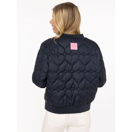 Zwillingsherz Damen Bomberjacke ""Be Happy""marine, Gr. M, Steppware, Obermaterial: 100% Polyester, Jacken, modisch, Kontrastdetails, regular fit,