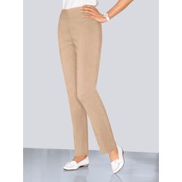 Classic Basics Damen Stretch-Hose, beige, Gr. 19, unifarben, 64% Polyester, 34% Viskose, 2% Elasthan, Hosen