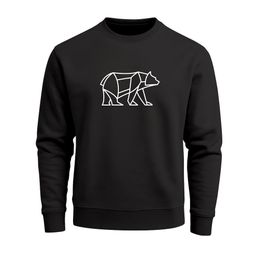 Neverless Sweatshirt 'B&auml;r Lineart Polygon' male Black size 4XL
