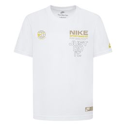 Nike Sportswear Jungen T-Shirt "NKB SPORTSWEAR GLOBE", wei&szlig;, Gr. 110, Obermaterial: 60% Baumwolle, 40% Polyester, Shirts, f&uuml;r Kinder