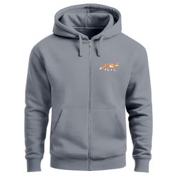 Neverless Sweatjacke 'Fuchs Polygon' Herren Gr&ouml;&szlig;e XXXL grau